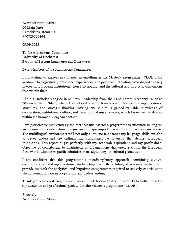 Letter of Intent-Combined | PDF | Multilingualism | Cognition