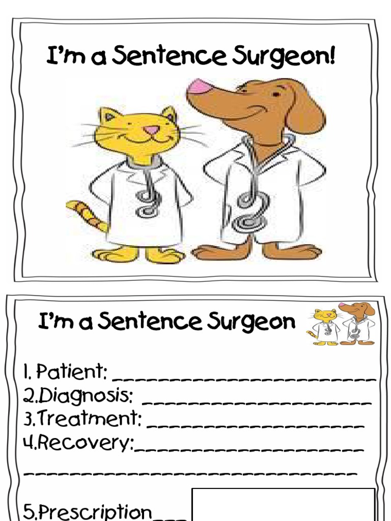 I'm A Sentence Surgeon 2 With Instead of Said Sentences Added | PDF ...