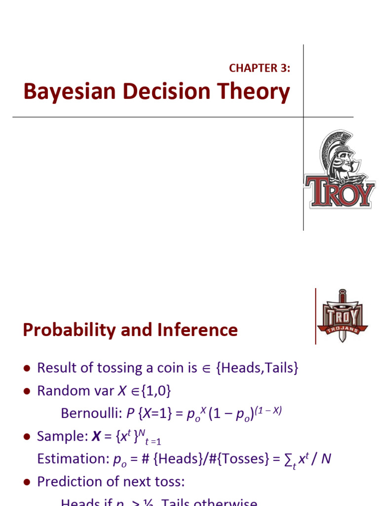 CHAPTER 3 Bayesian Decision Theory | PDF | Bayesian Inference | Risk