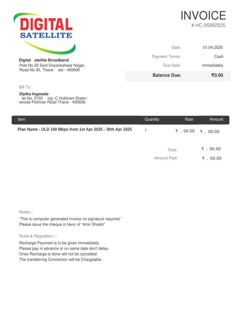 wifi bill | PDF | Payments