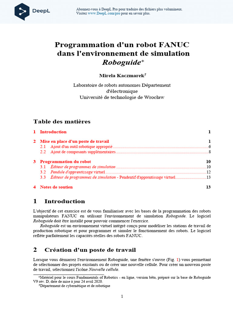 Programmation Robot FANUC avec Roboguide | PDF | Programme informatique ...