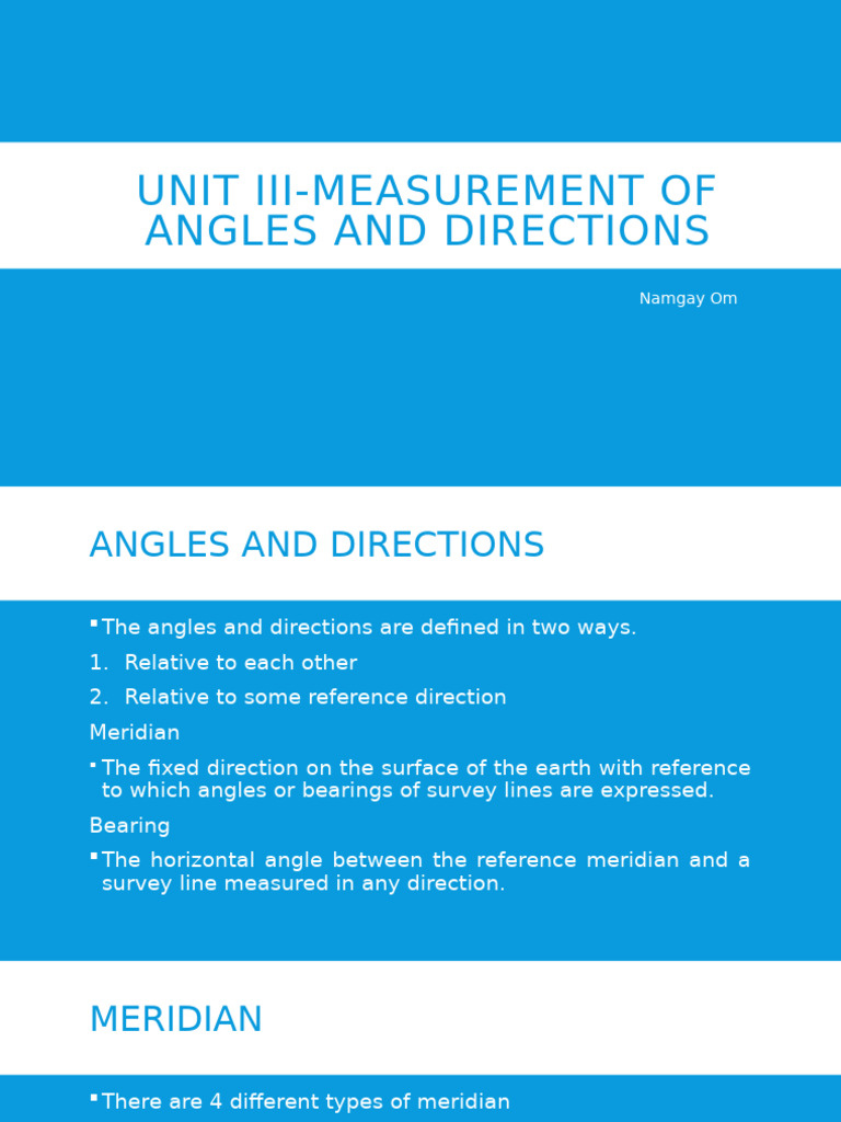 Measurement of Angles and Directions | PDF | Surveying | Azimuth