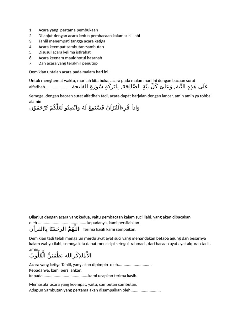 Contoh Teks MC | PDF