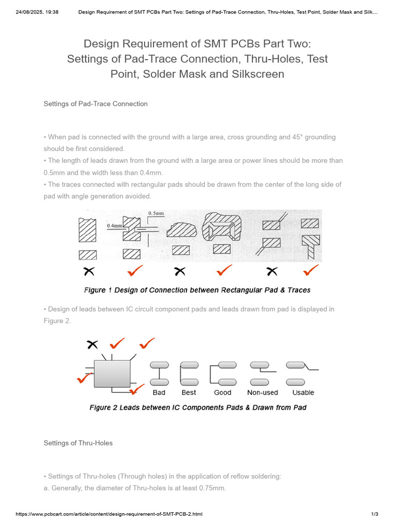Design of SMT PCBs Part 2 - Settings of Pad-Trace Connection, Thru ...