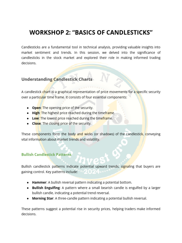 Basics of Candlestick Patterns Explained | PDF | Market Trend | Investing