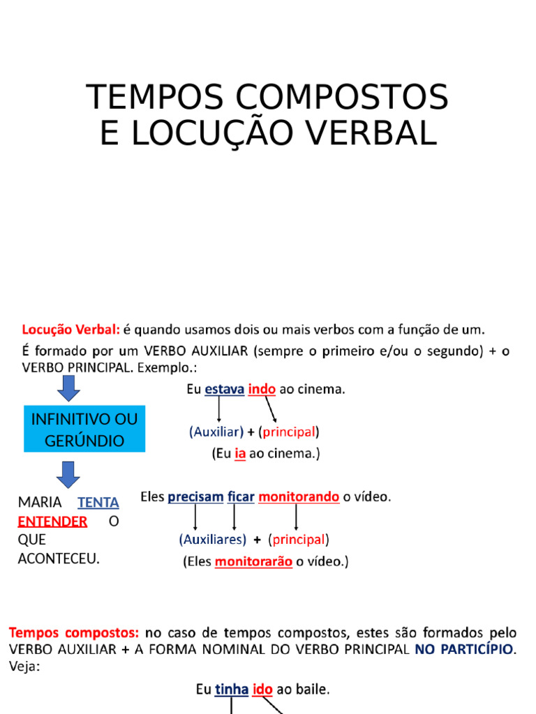 TEMPOS COMPOSTOS E LOCUÇÃO VERBAL | PDF