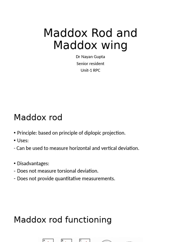 Maddox Rod and Wing Testing Principles | PDF