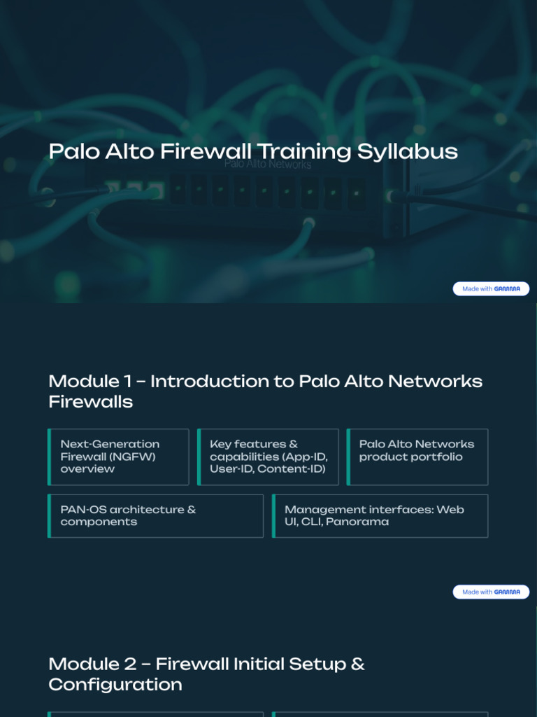 Palo Alto Firewall Training Syllabus | PDF | Firewall (Computing ...