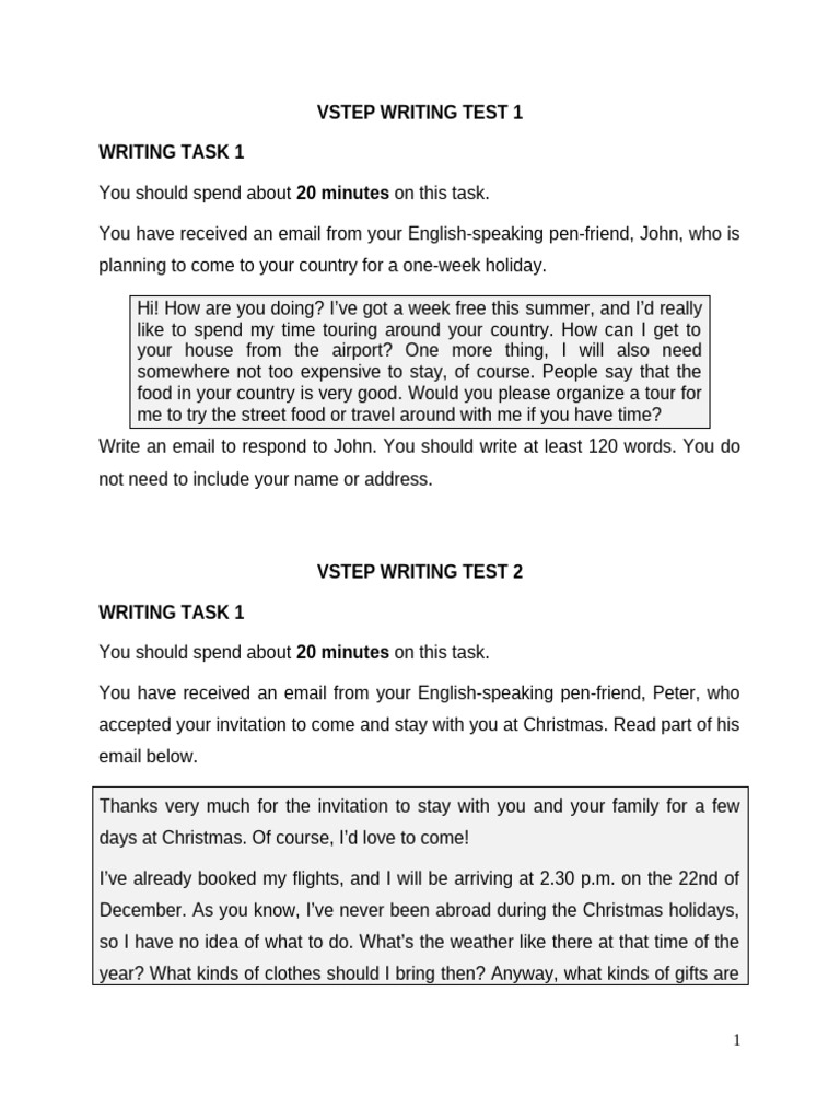 Writing Task 1 - Informal Letter | PDF | Christmas