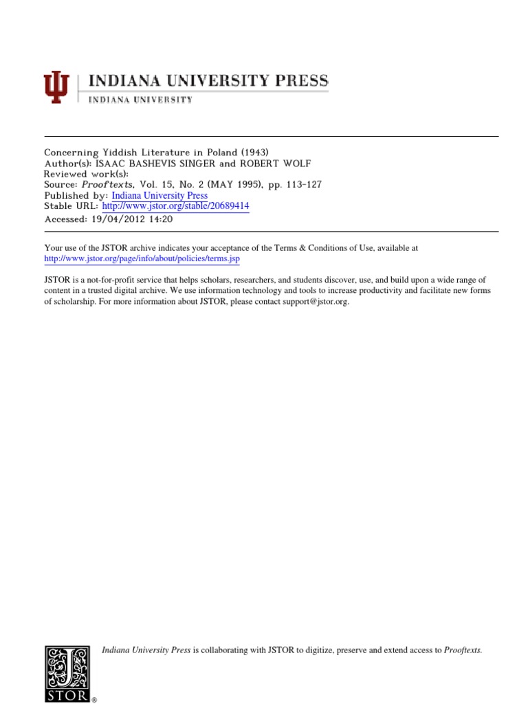 Yiddish Literature in Poland | PDF | Hasidic Judaism | Jews