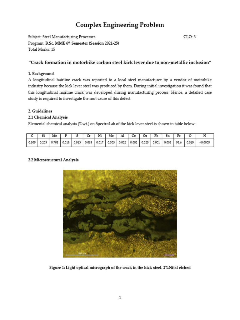 Complex Engineering Problem Steel Manufacturing Processes | PDF | Chemical Elements | Materials