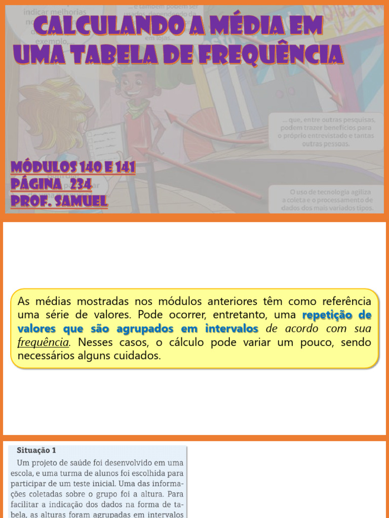 Calculando A Média em Uma Tabela de Frequência - Grupo 9 | PDF