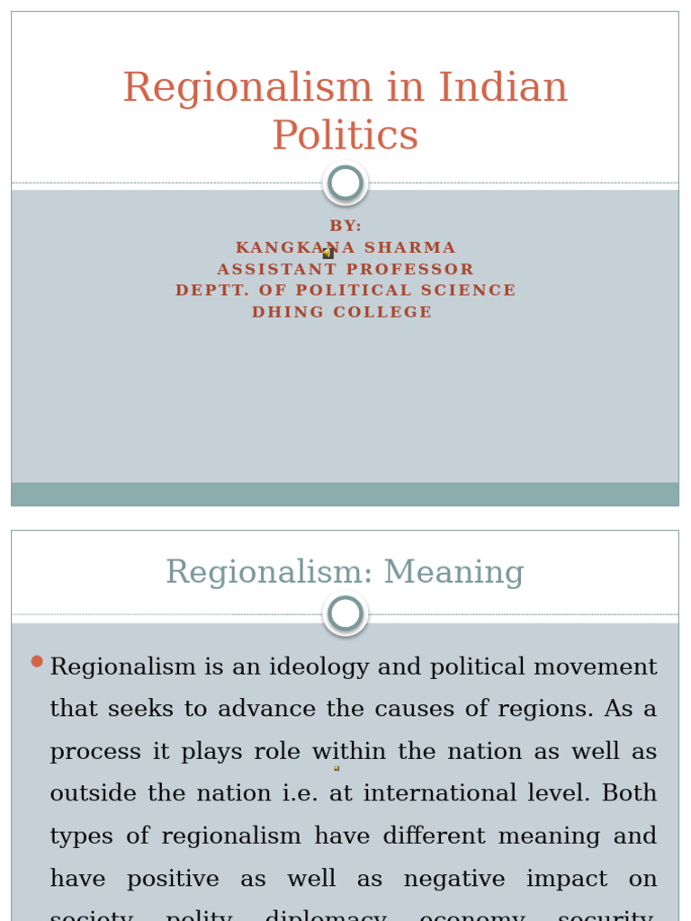 Regionalism in Indian Politics | PDF | Nation | Identity (Social Science)