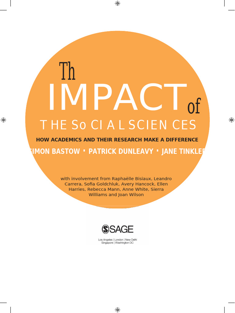 The Impact of The Social Sciences Author Simon Bastow, Patrick Dunleavy ...