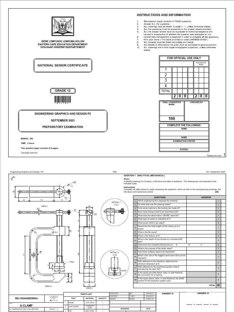 Egd p2 Qp Sept2023 Eng Deaf d | PDF | Steel | Technical Drawing