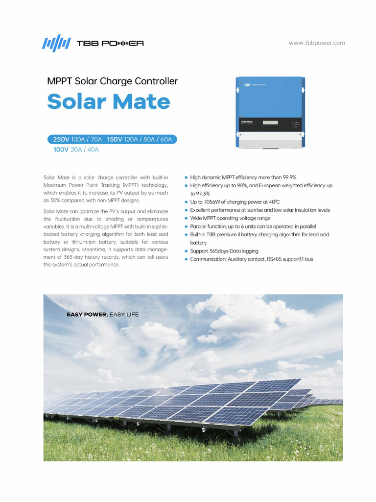Solar Mate MPPT Solar Charger Controller en V1.1 | PDF