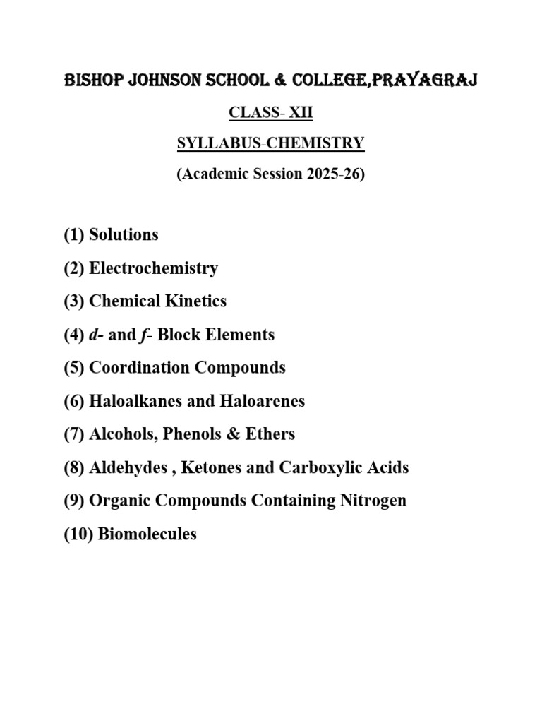 Class 12 Syllabus 2025-26 | PDF