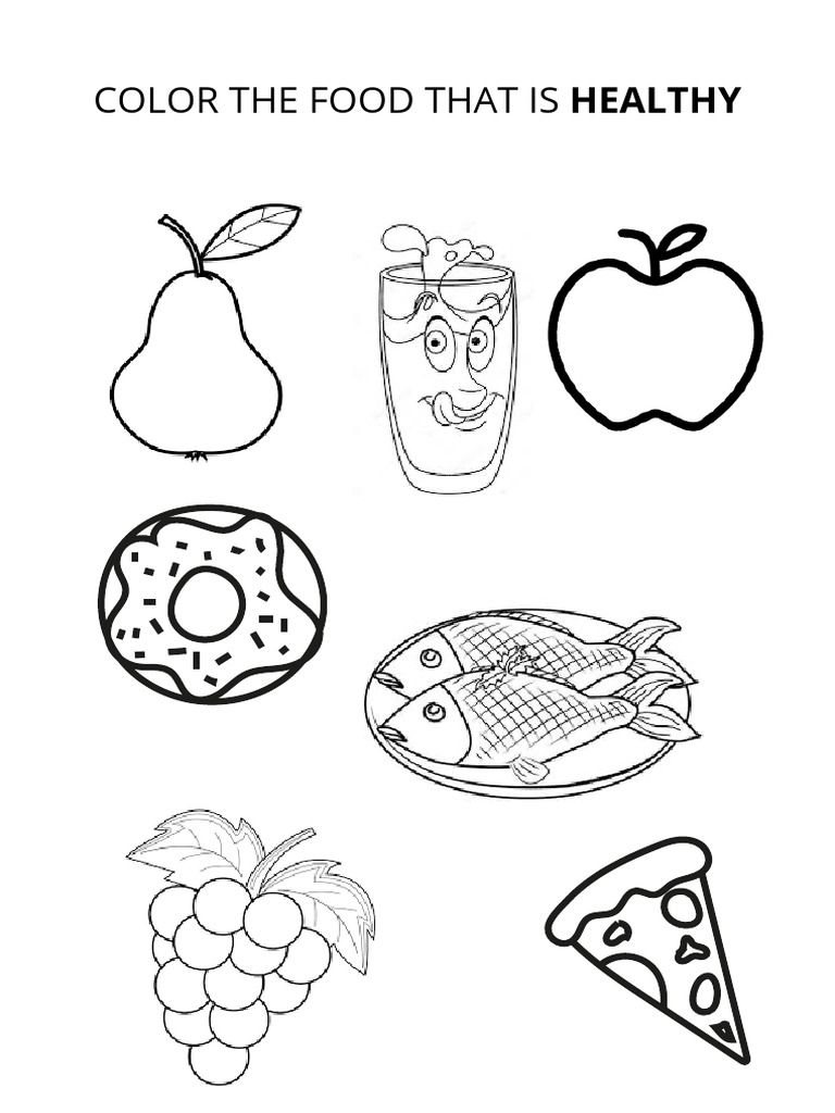 Color The Food That Is Healthy | PDF