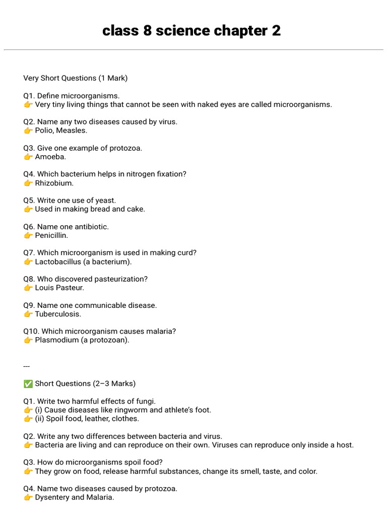Class 8 Science Chapter 2 2025-09-05-18-31-24 | PDF | Microorganism ...