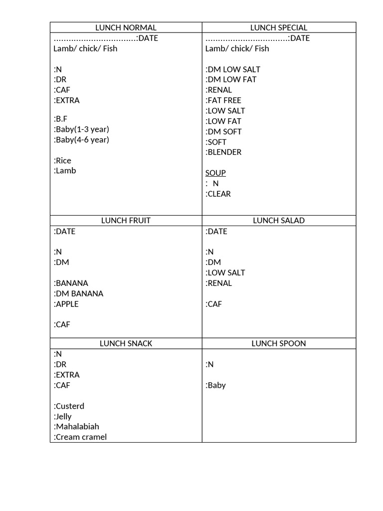 Lunch Request | PDF