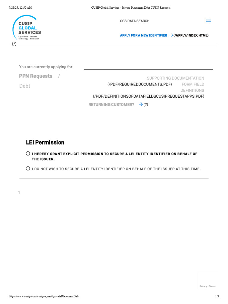 PPN Request Process Overview | PDF | Cusip | Written Communication