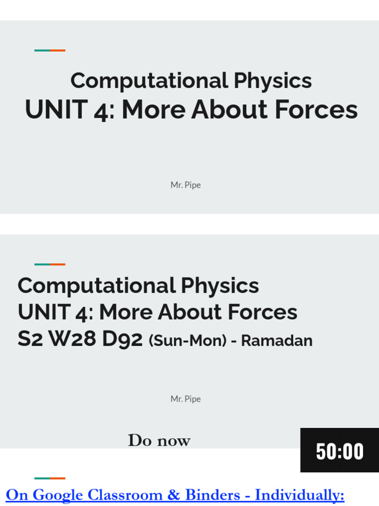 Computational Physics - U4 More About Forces Students Resources | PDF | Force | Mass