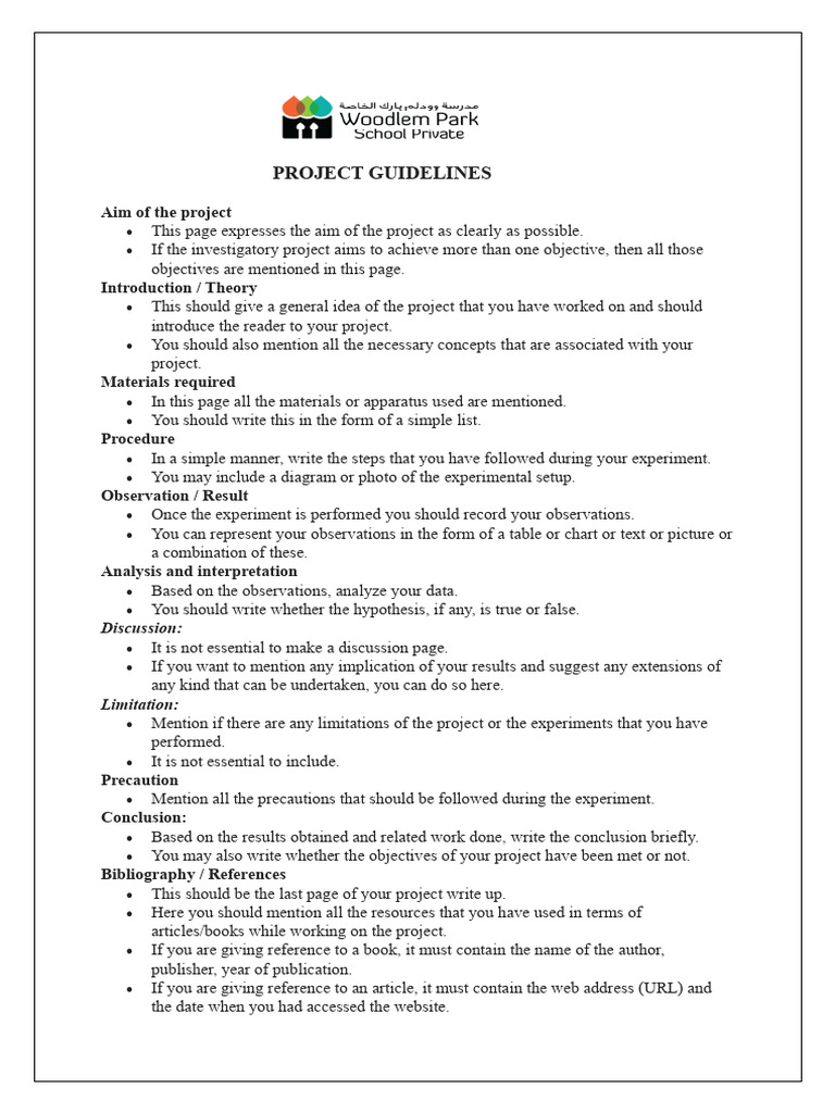 Project Guidelines | PDF