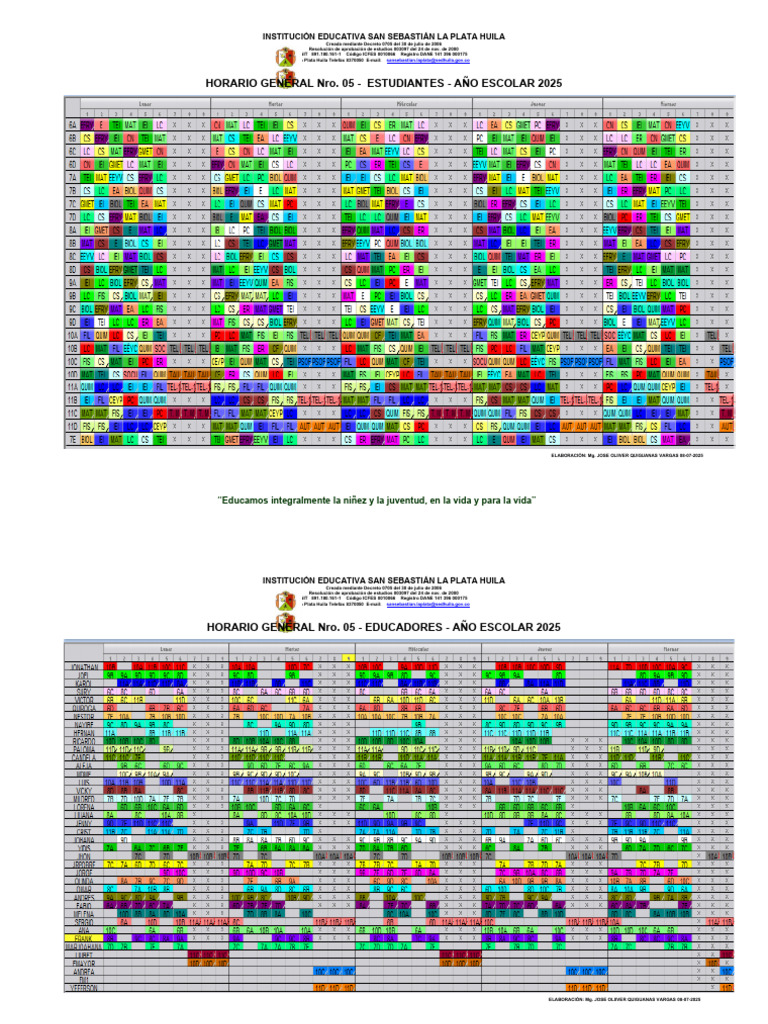 Horario General Nro. 05 Profund. Icfes 2025 | PDF