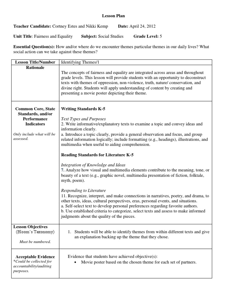 Critical Literacy Lesson Plan | PDF | Lesson Plan | Pedagogy
