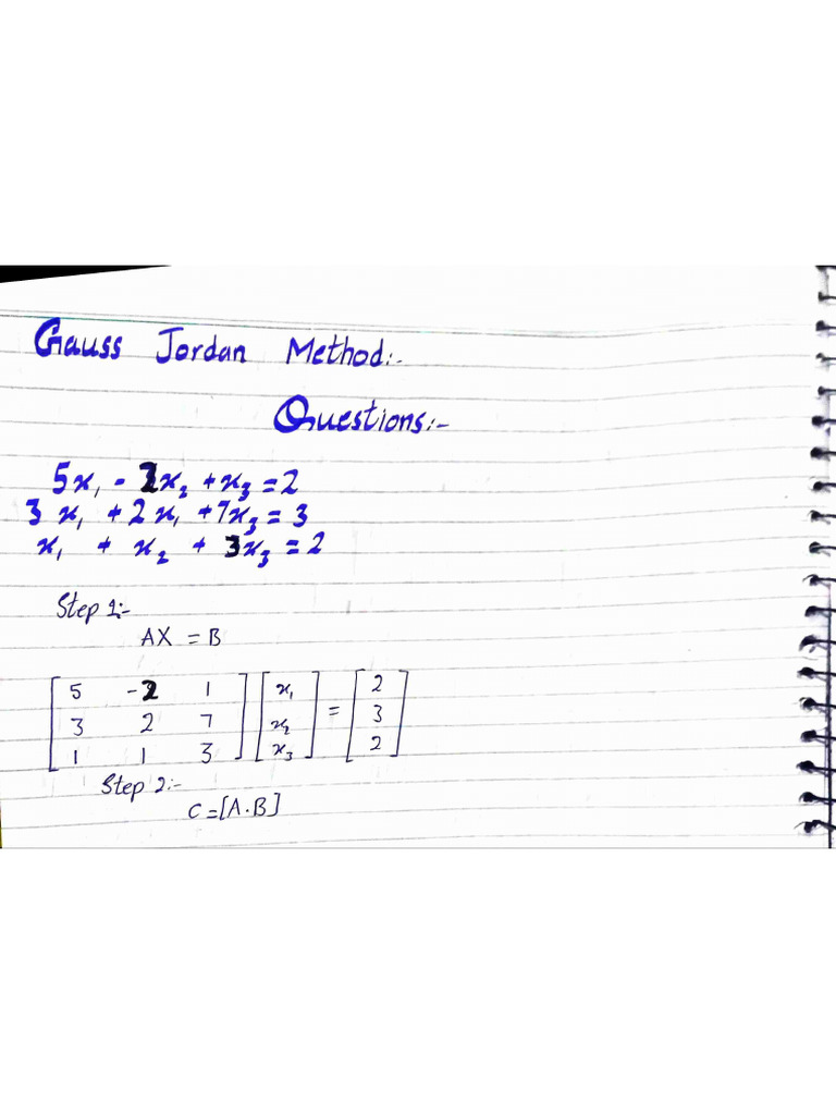 Gauss Jordan Method | PDF
