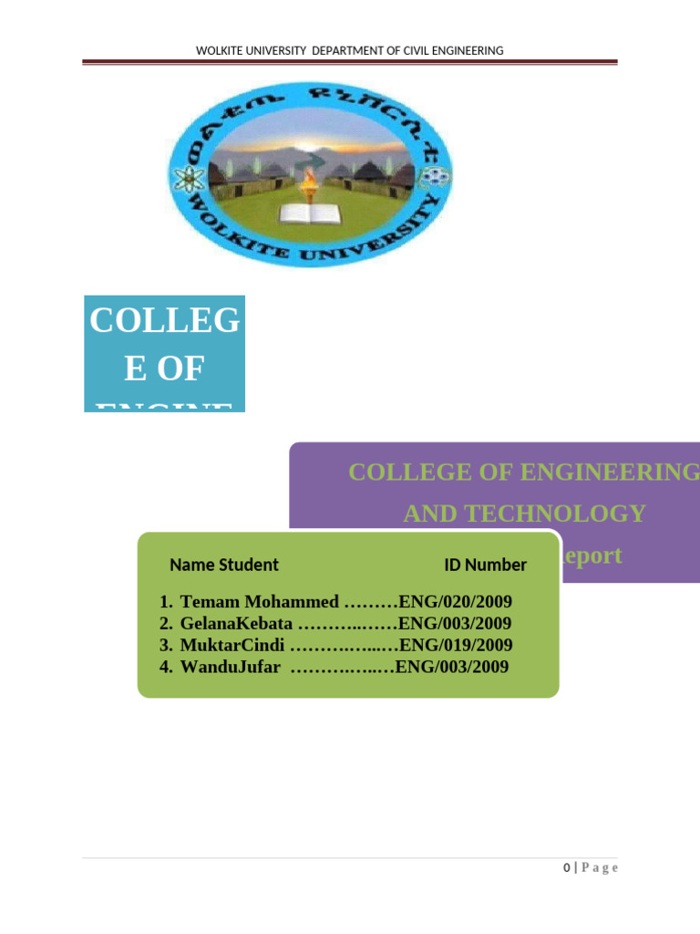 Wolkite University Civil Engineering Internship Report | PDF | Concrete ...
