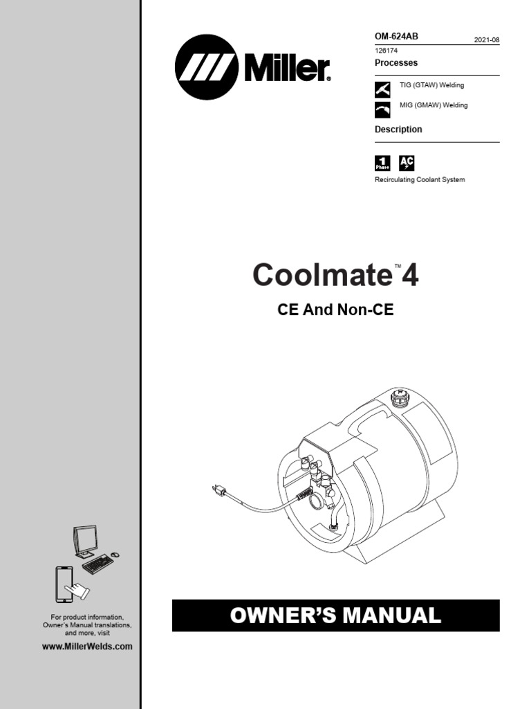 Miller Coolmate 4 Owner's Manual | PDF | Electrical Wiring | Welding