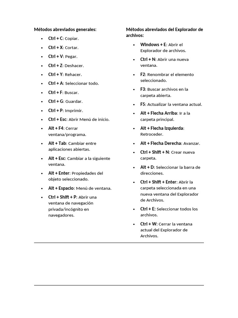 Atajos de teclado esenciales en Windows | PDF | Ventana (informática ...