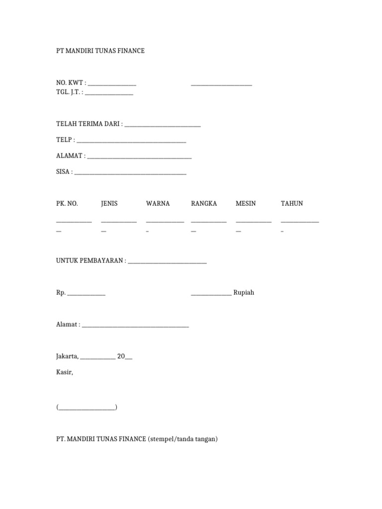 Template Kwitansi | PDF