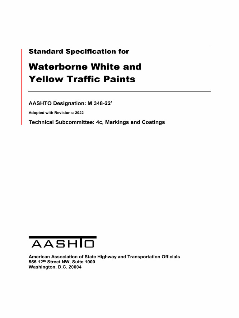 Waterborne Traffic Paint Specification | PDF | Thermometer | Road Surface