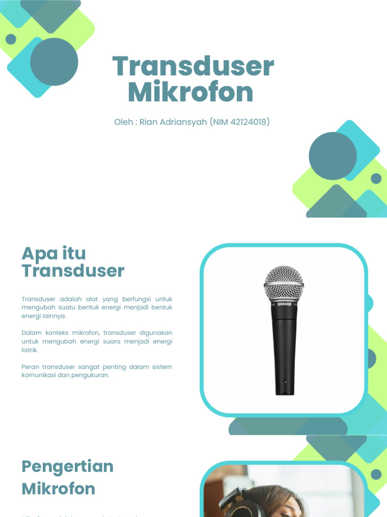 Mikrofon: Transduser Suara Menjadi Listrik | PDF