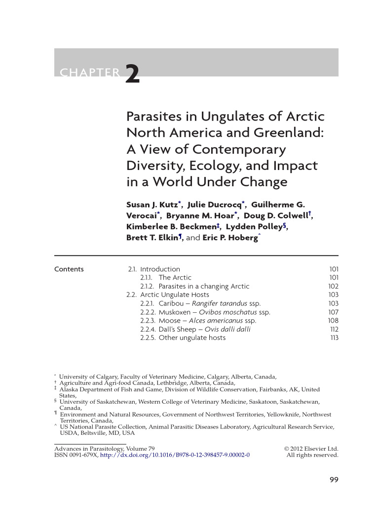 Parasites in Ungulates of Arctic North America and Greenland: A View of ...