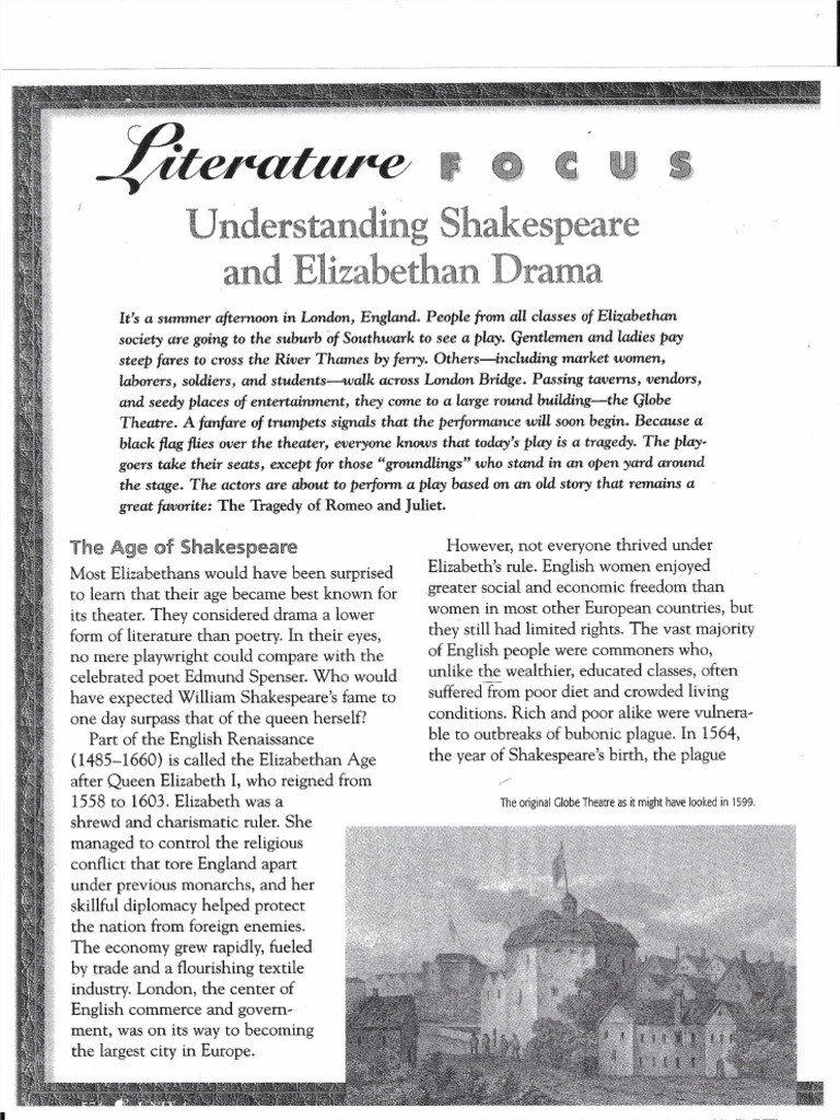 Shakespeare Textbook Activity | PDF