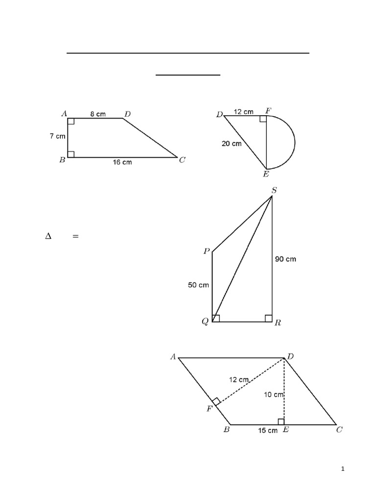 Area and Perimeter Exercises | PDF