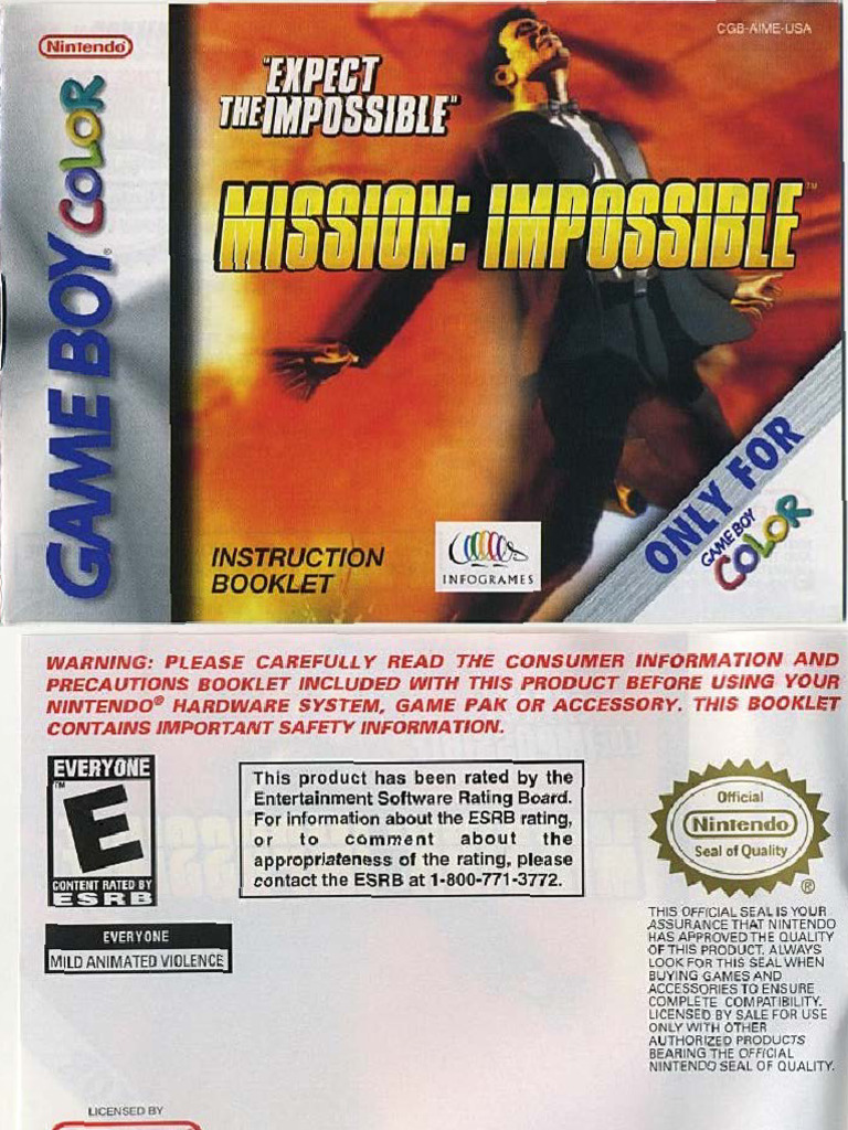Mission - Impossible GBC - Instruction - GJ | PDF