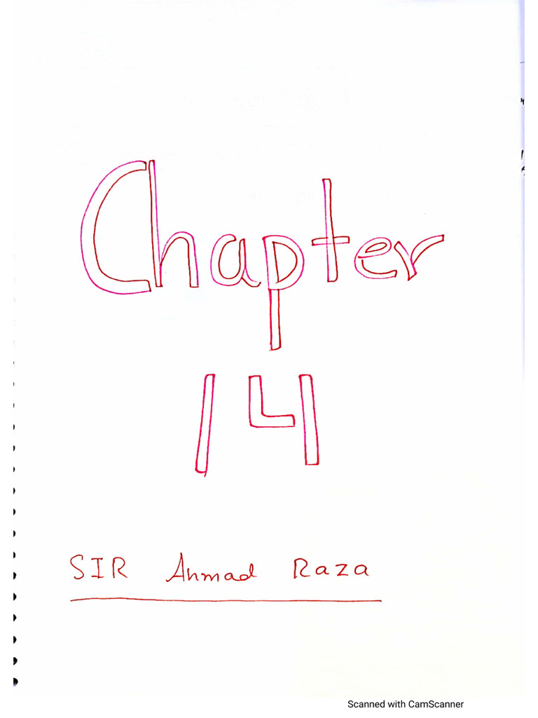 Ch#14 Ist Half Written | PDF