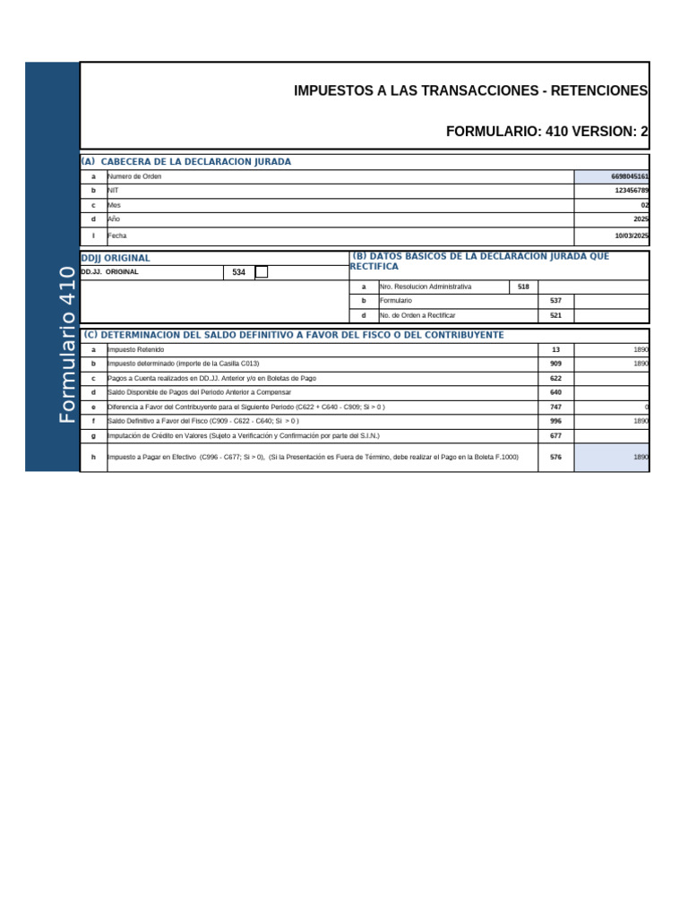 Formulario 410 | PDF