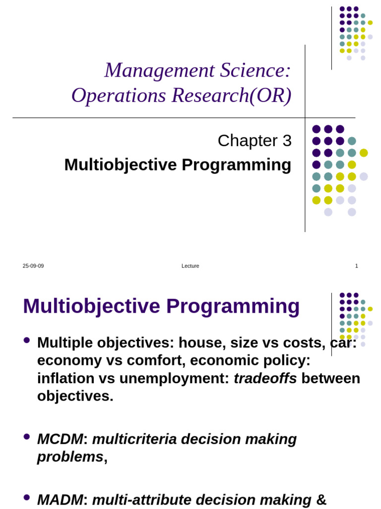 Multiobjective Programming Overview | PDF | Mathematical Optimization | Computational Science