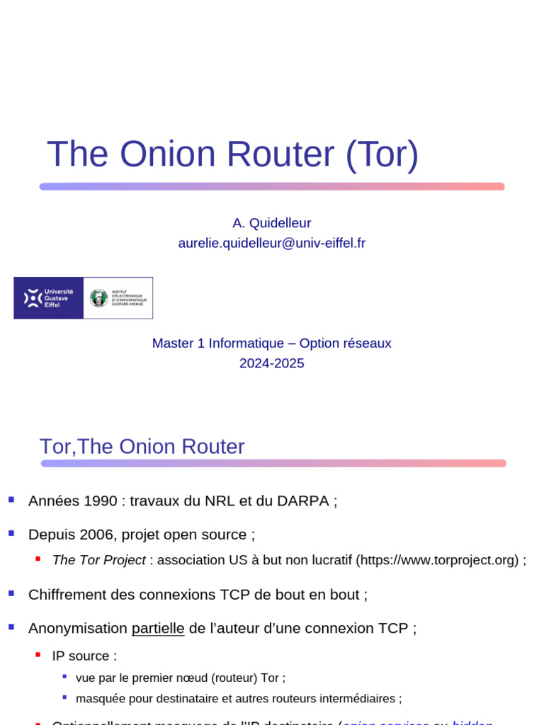 Comprendre le fonctionnement de Tor | PDF | Couche application ...
