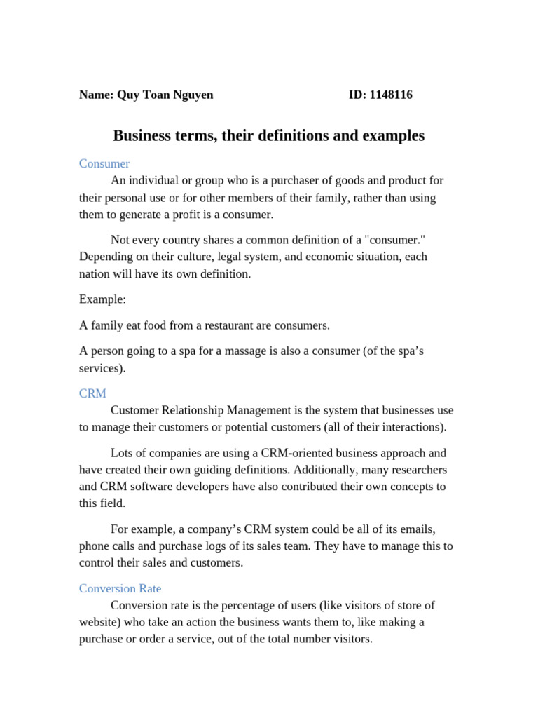Business Terms and Definitions Guide | PDF | Debits And Credits | Expense