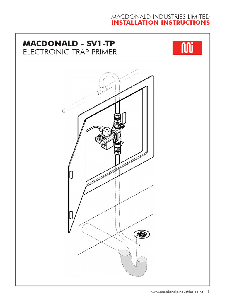 Trap Primer Installation Guide | PDF | Valve | Plumbing