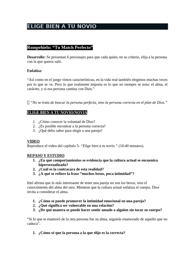 Elige Bien A Tu Novio | PDF | Amor | Dios