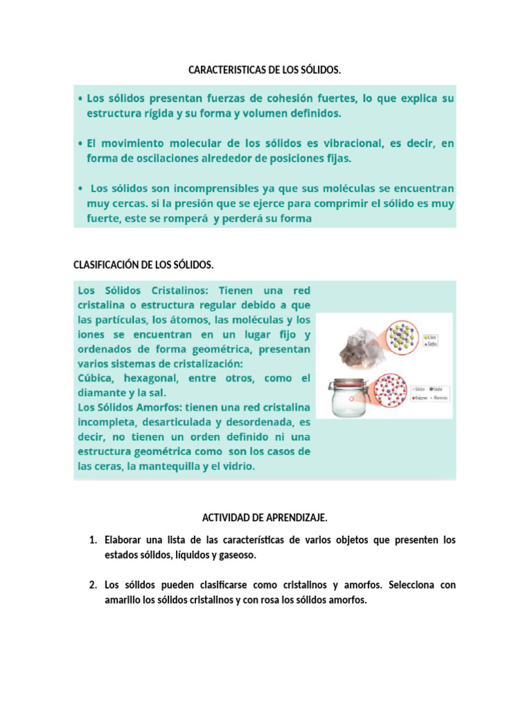Características y Clasificación de Sólidos | PDF