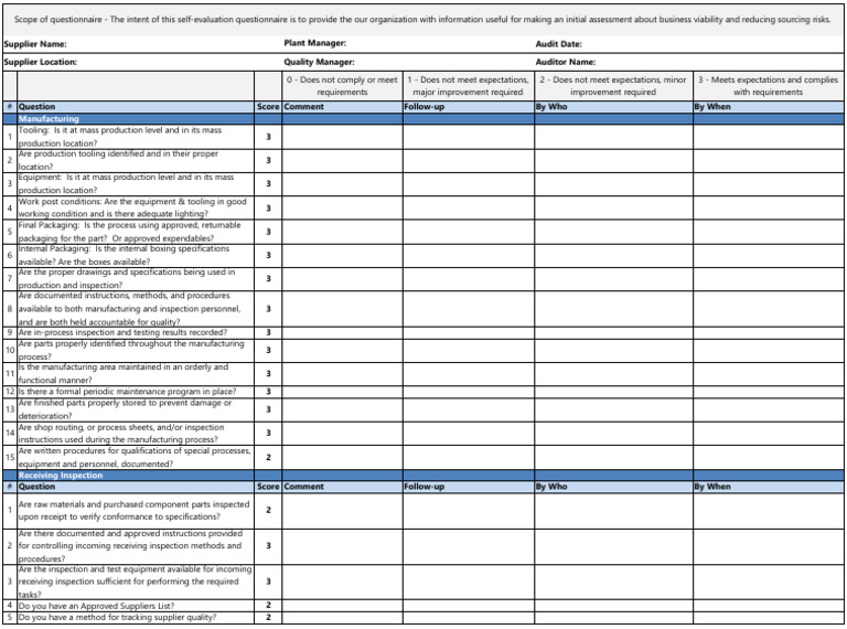 ISO 9001 Supplier Evaluation Form | PDF | Specification (Technical ...