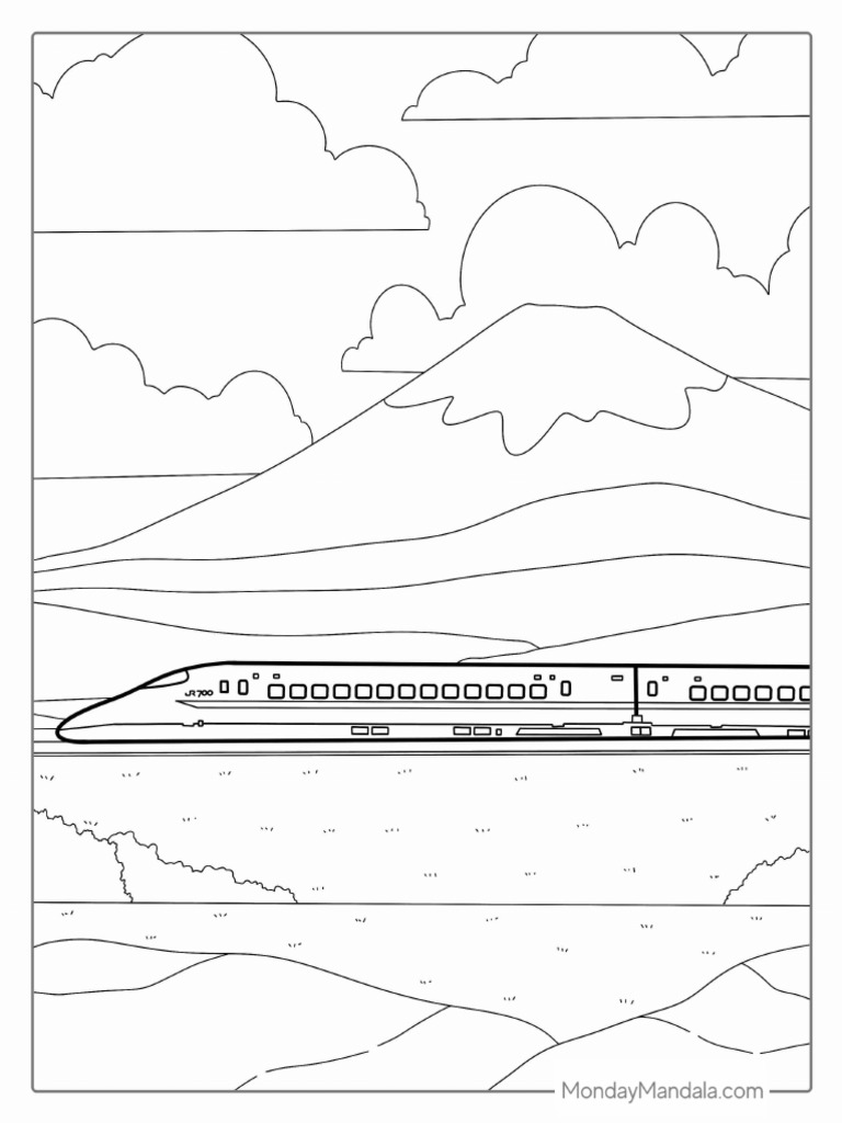 Japanese Bullet Train Coloring Page | PDF